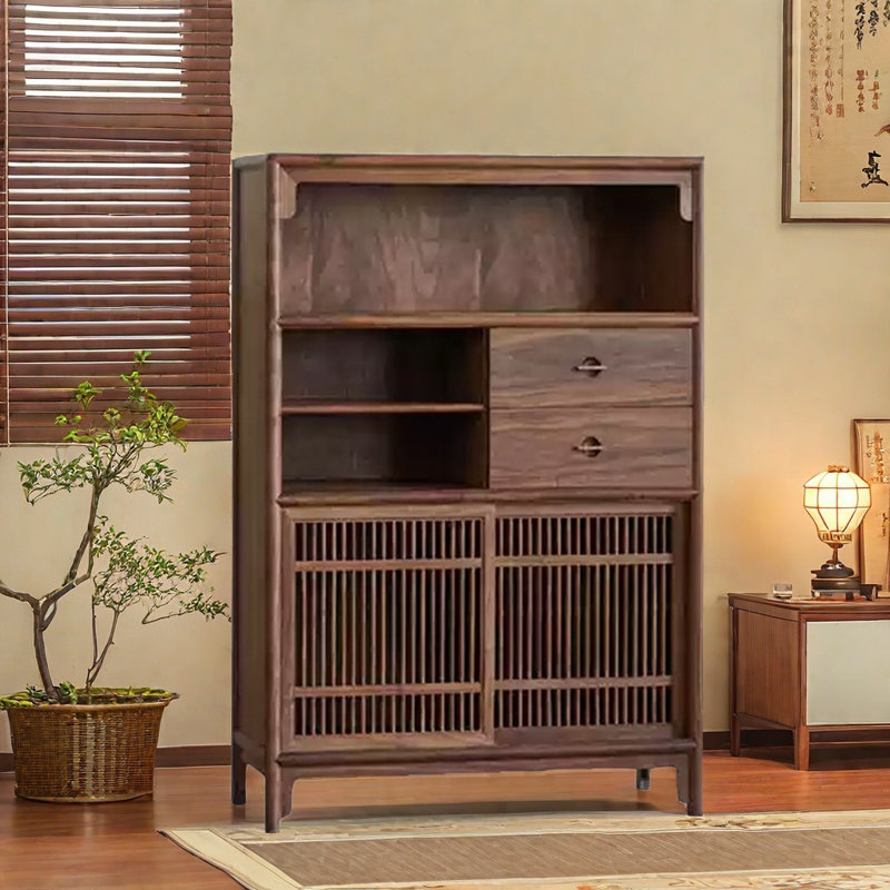 Parttlion New Chinese style solid wood storage low bookcase Wayfair